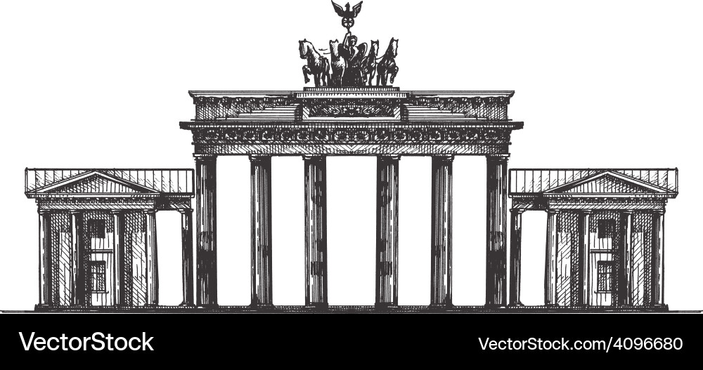 Germany logo design template monument Royalty Free Vector