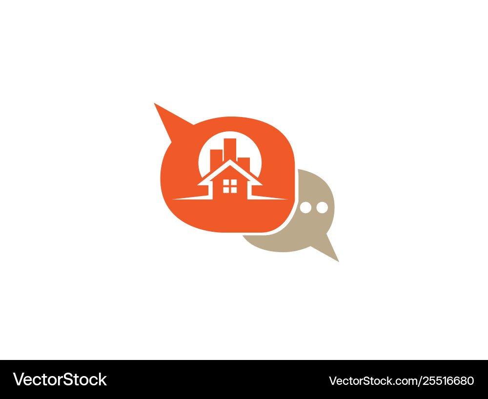 Home symbol a big sun behind house logo Royalty Free Vector