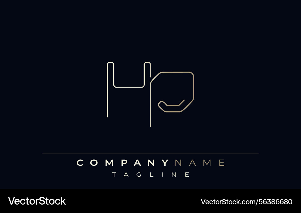 Hp abstract line style logo Royalty Free Vector Image