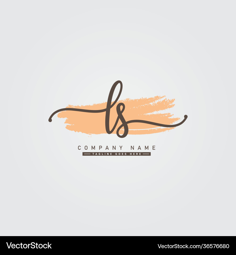 Initial letter ls logo - handwritten signature Vector Image