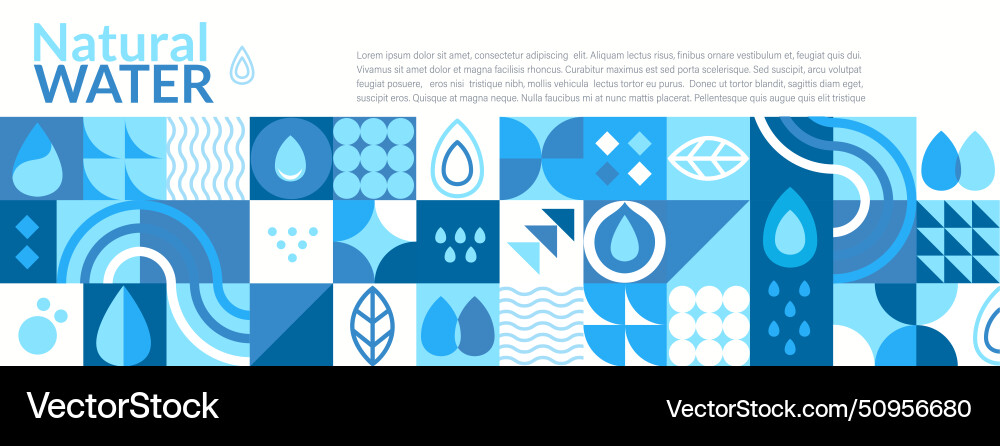 Natural watergeometric horizontal banner Vector Image