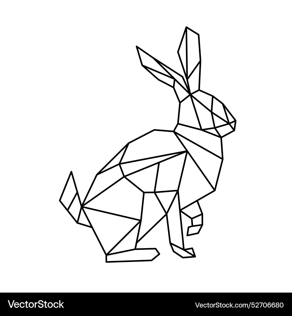 Polygonal line art deer Royalty Free Vector Image