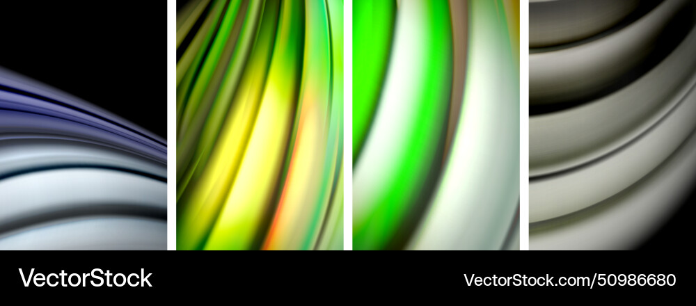 Rainbow style fluid color wave line background Vector Image