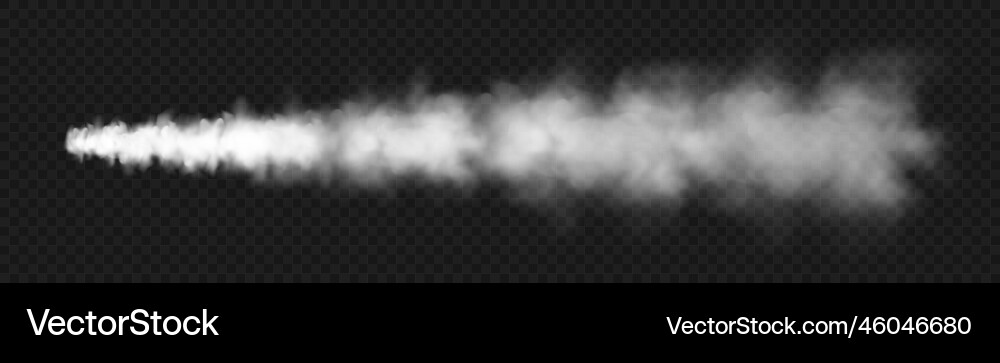 Realistic missile or bullet trace airplane Vector Image