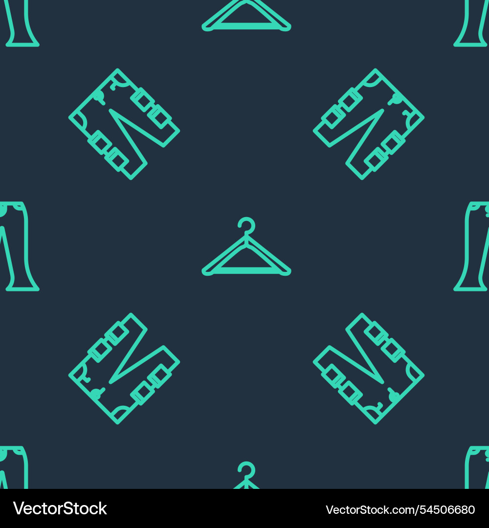 Set line hanger wardrobe cargo pants Royalty Free Vector