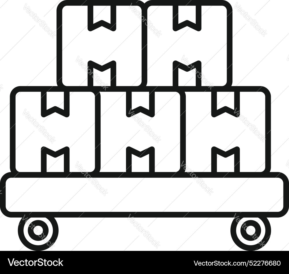Warehouse trolley holding cardboard boxes Vector Image