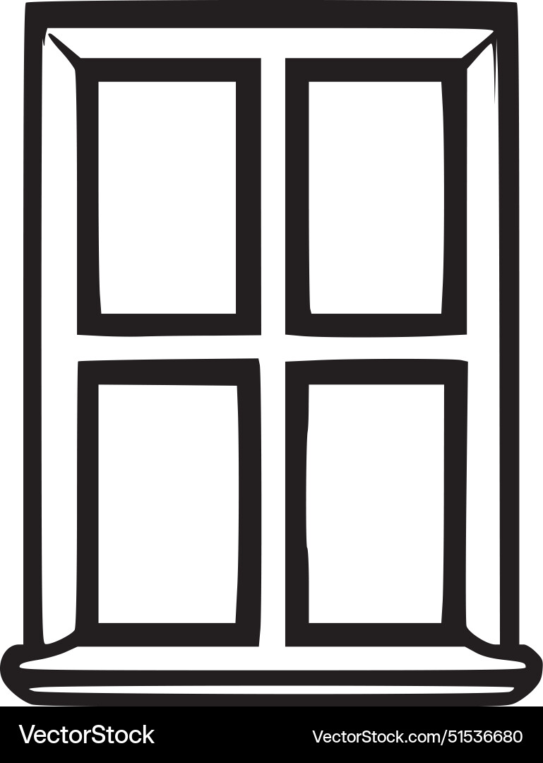 Window - minimalist and flat logo Royalty Free Vector Image