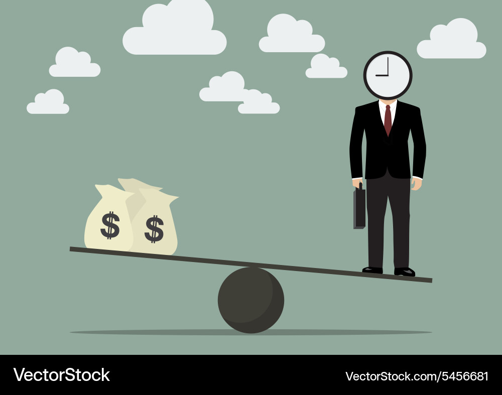 Balancing time and money Royalty Free Vector Image