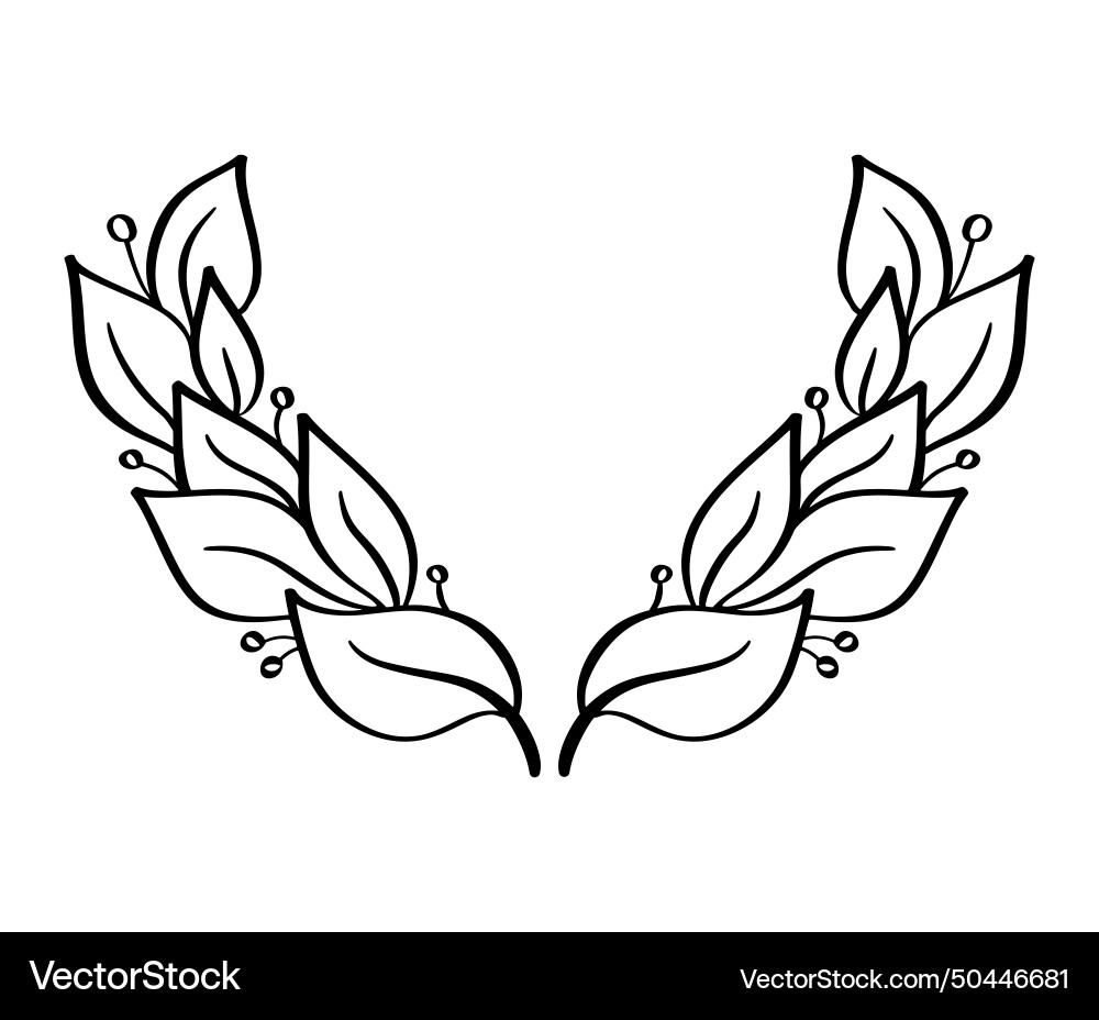 Black hand drawn laurel wreath winner frame Vector Image