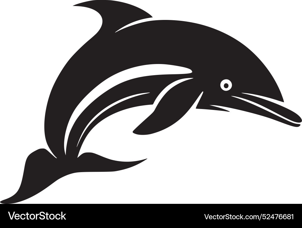 Dolphin - minimalist and flat logo Royalty Free Vector Image