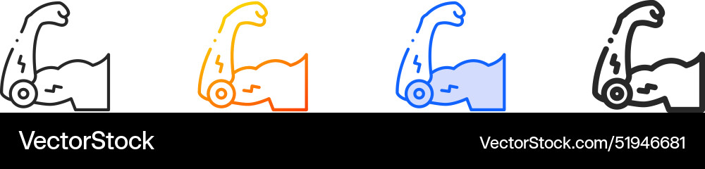 Elbow iconthin linear gradient blue stroke Vector Image