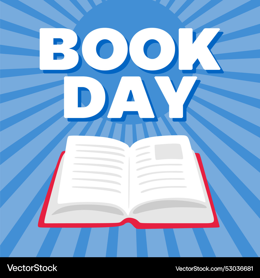 Happy book day to all lovers Royalty Free Vector Image