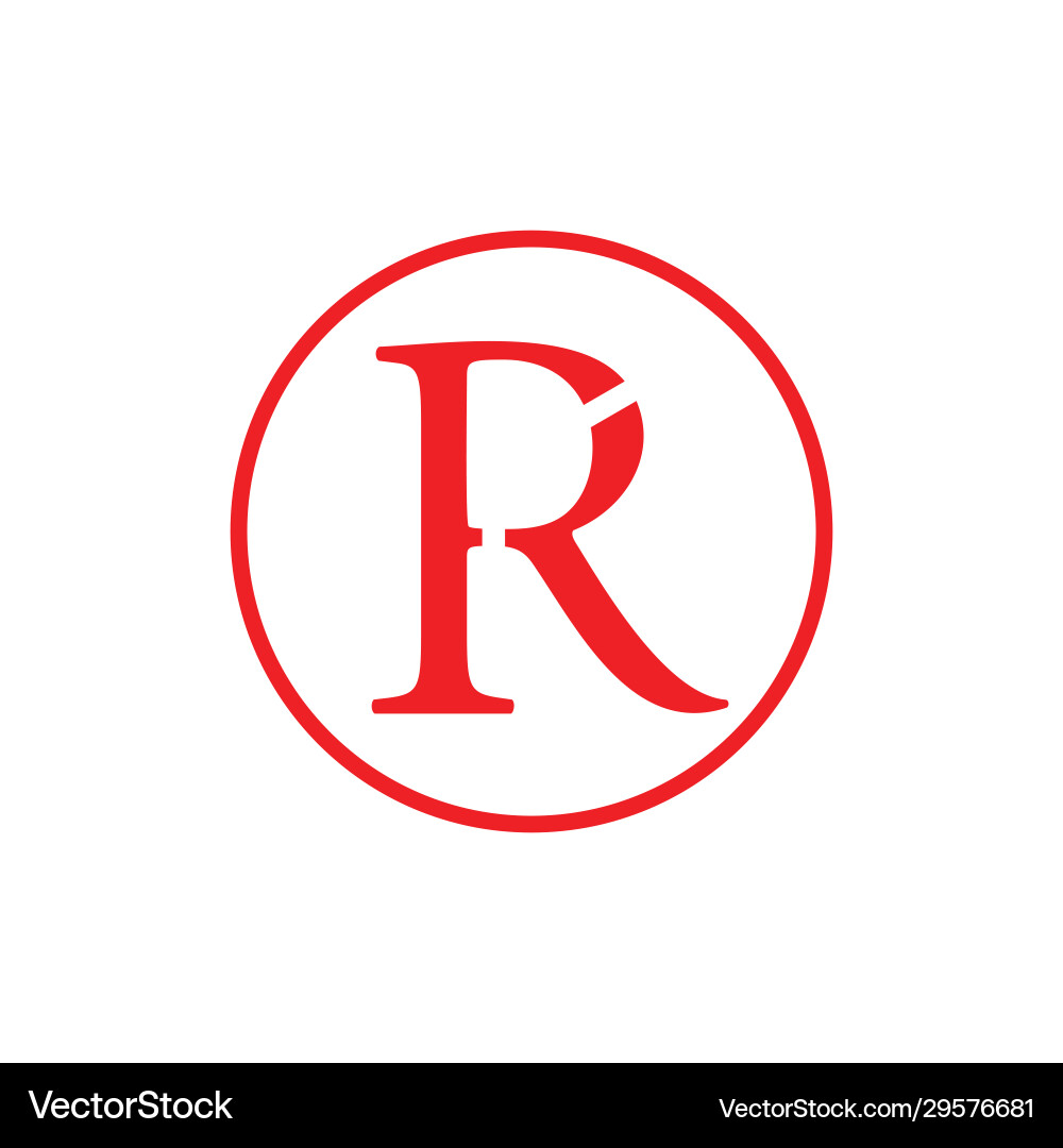 Letter r simple circle logo Royalty Free Vector Image