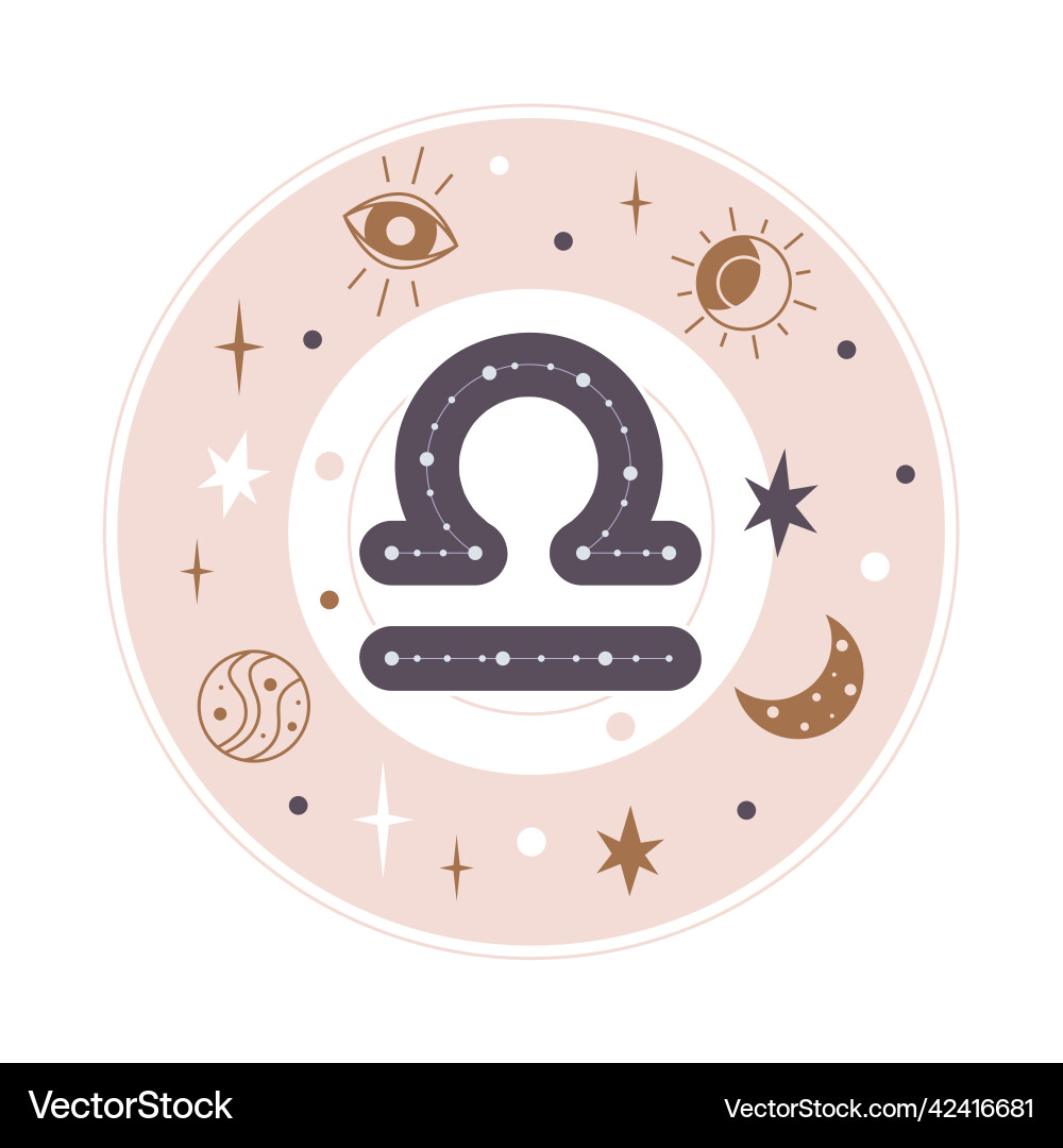 Libra horoscope sign - zodiac astrology Royalty Free Vector