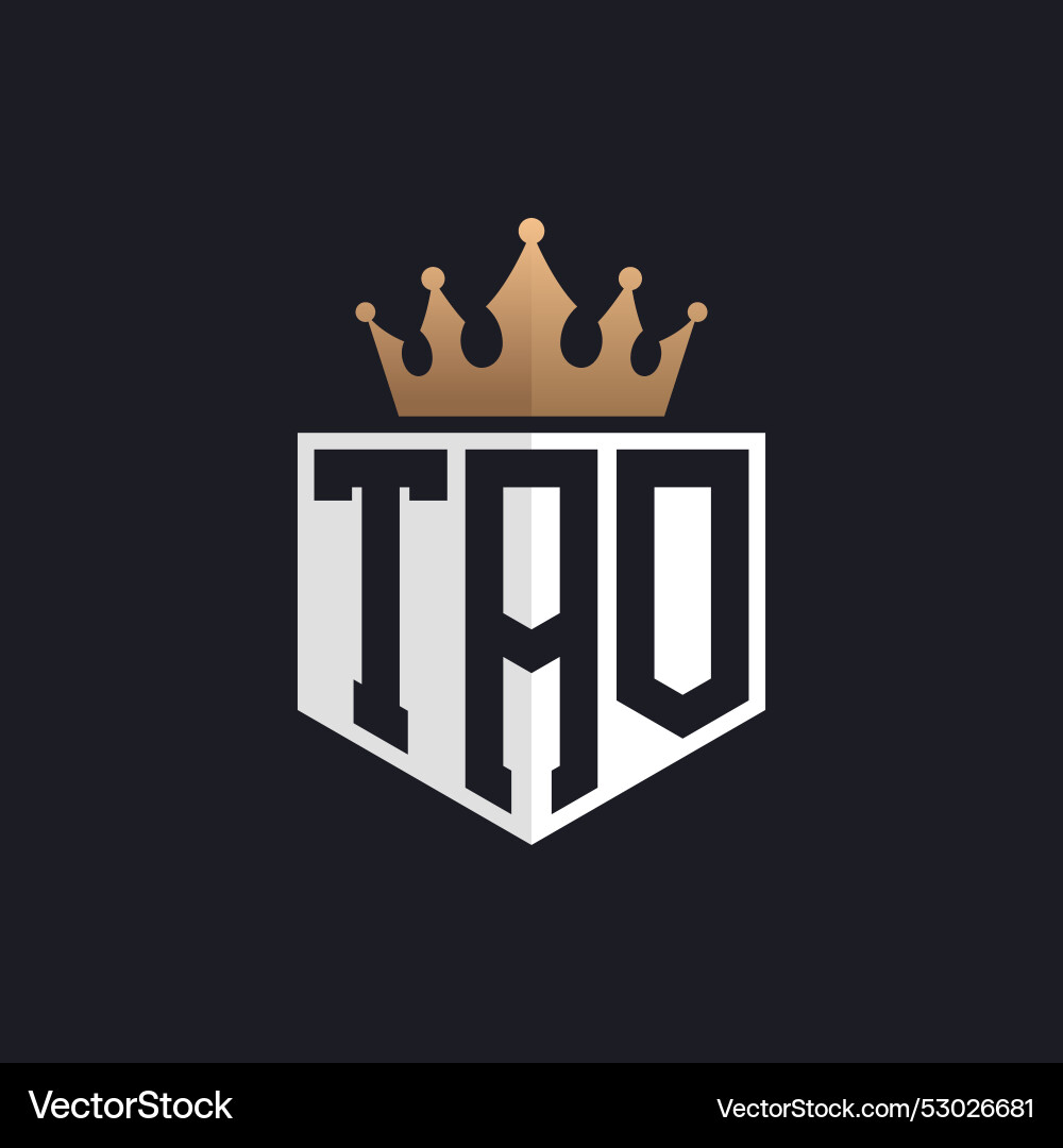 Luxury tao logo with crown elegant initials Vector Image