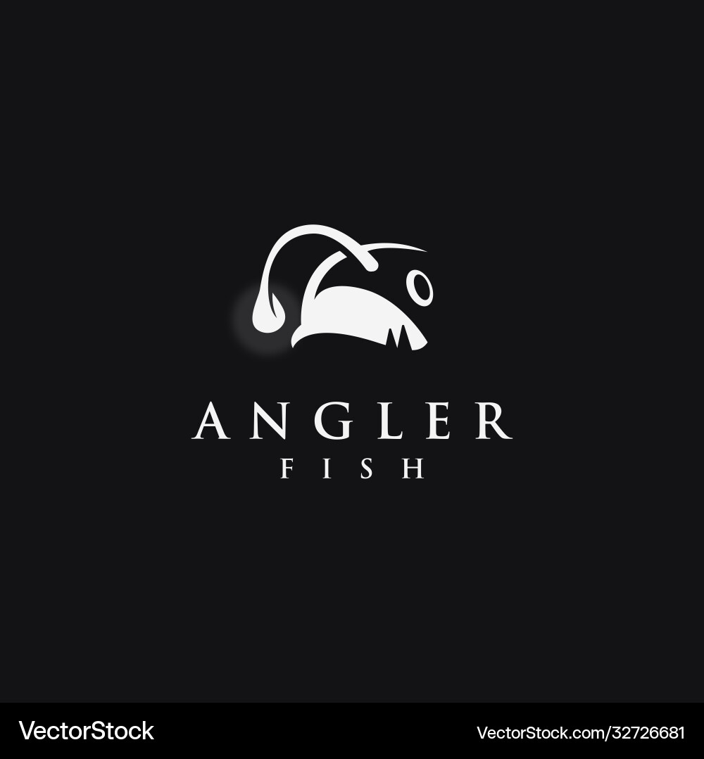Minimalist angler fish logo icon Royalty Free Vector Image