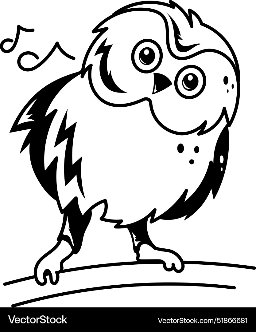 Owl singing Royalty Free Vector Image - VectorStock