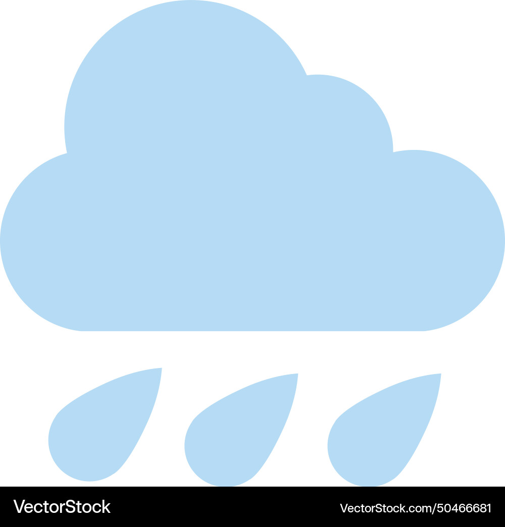 Rain cloud icon simple flat style drop water Vector Image