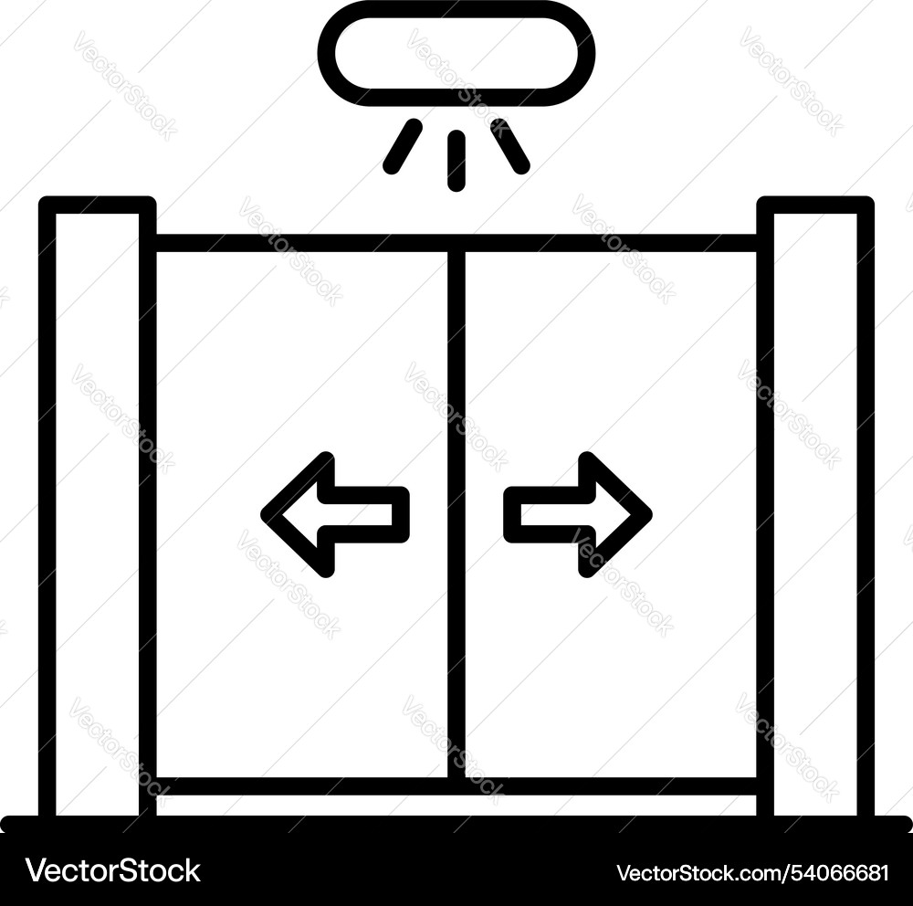 Sliding door line icon design Royalty Free Vector Image