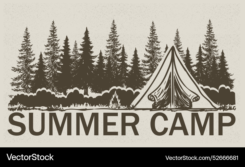 Summer camp artwork Royalty Free Vector Image - VectorStock