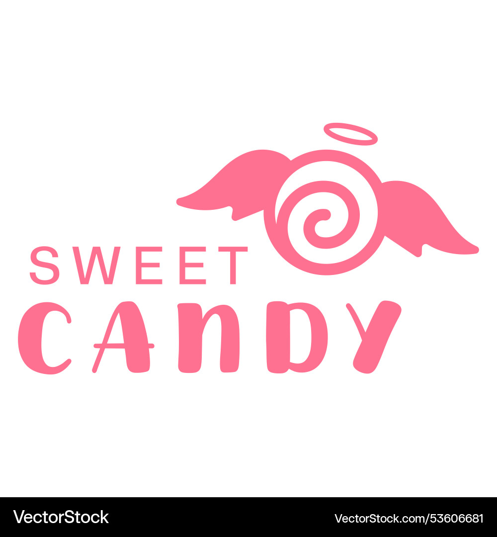 Sweet candy flat minimalist logo design Royalty Free Vector