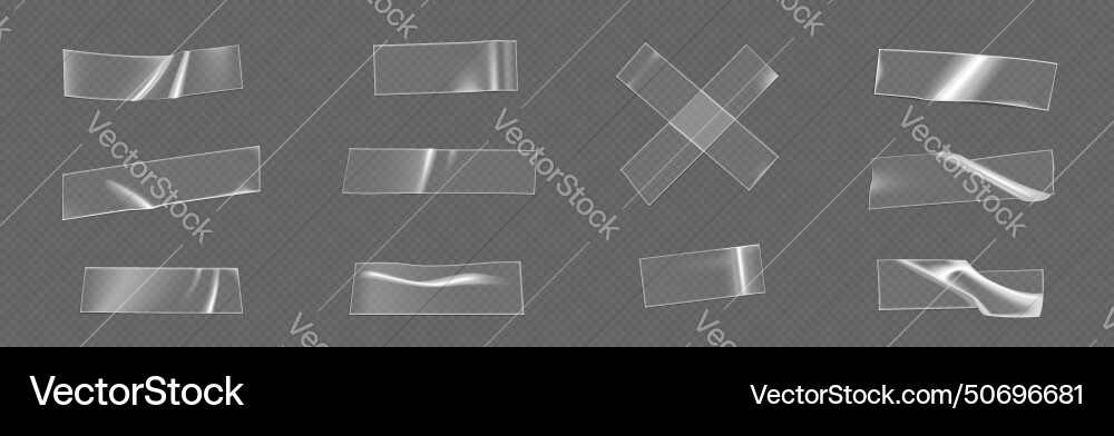 Transparent adhesive plastic cut tape patch Vector Image