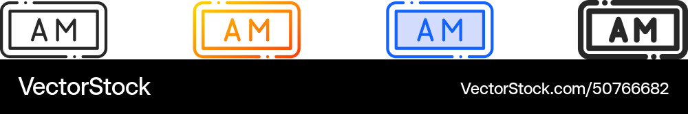 Am iconthin linear gradient blue stroke and bold Vector Image