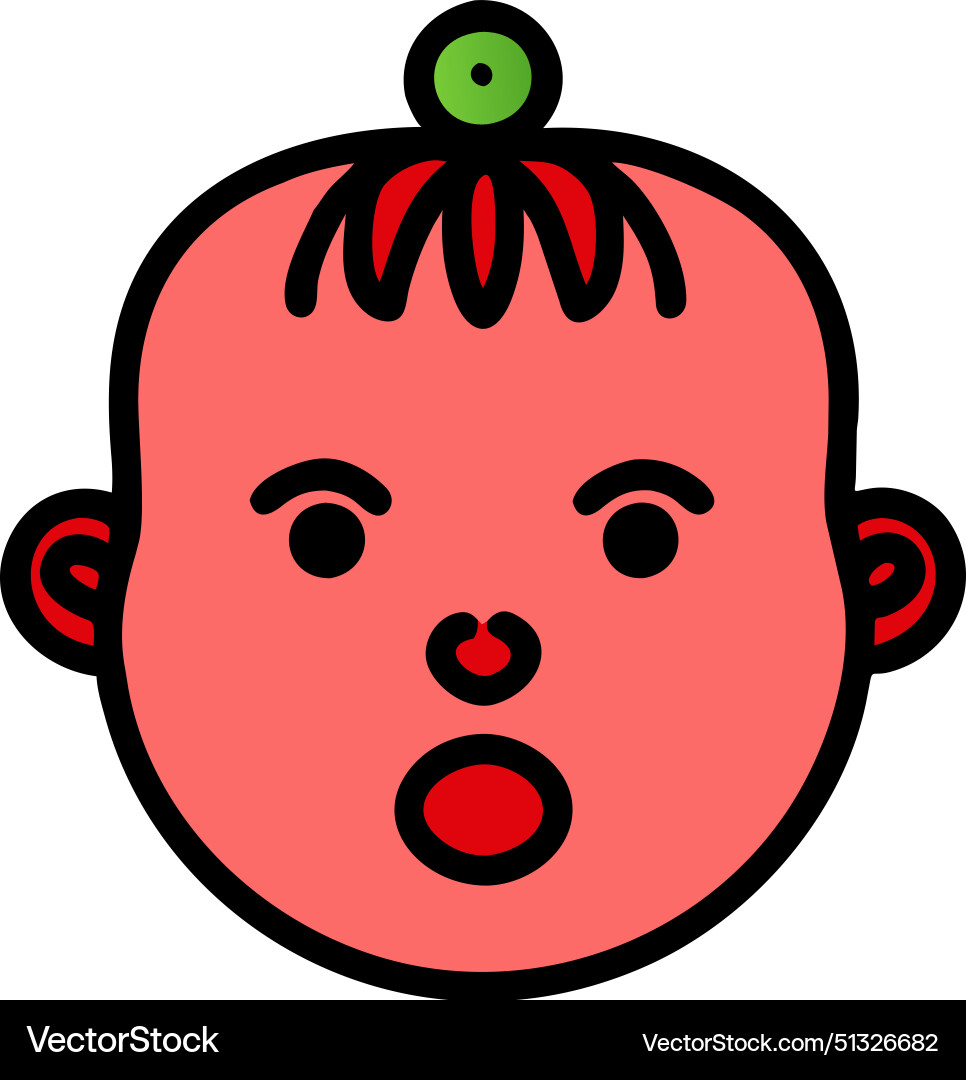 Baby face red icon Royalty Free Vector Image - VectorStock