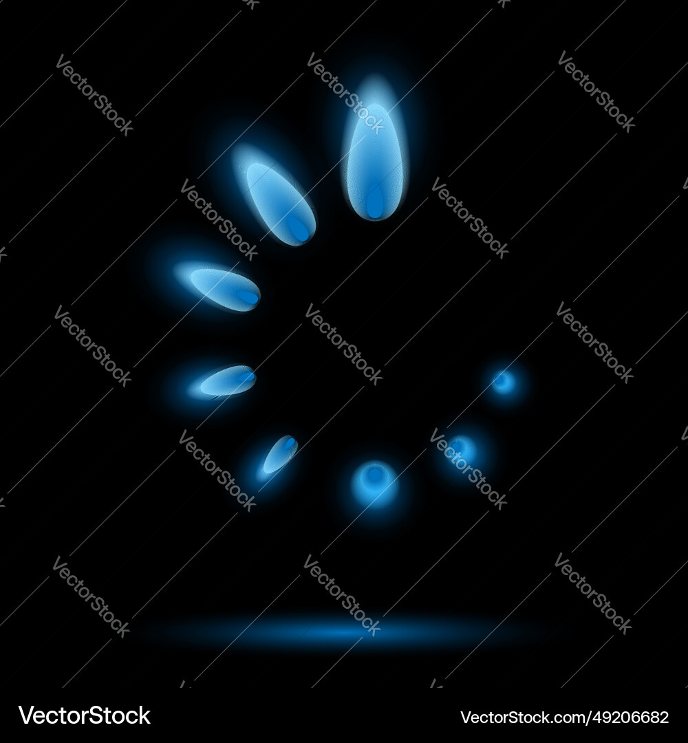 Blue gas symbol on a black background Royalty Free Vector