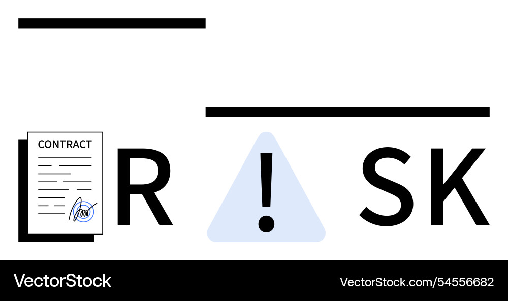 Contract risk management with exclamation mark Vector Image