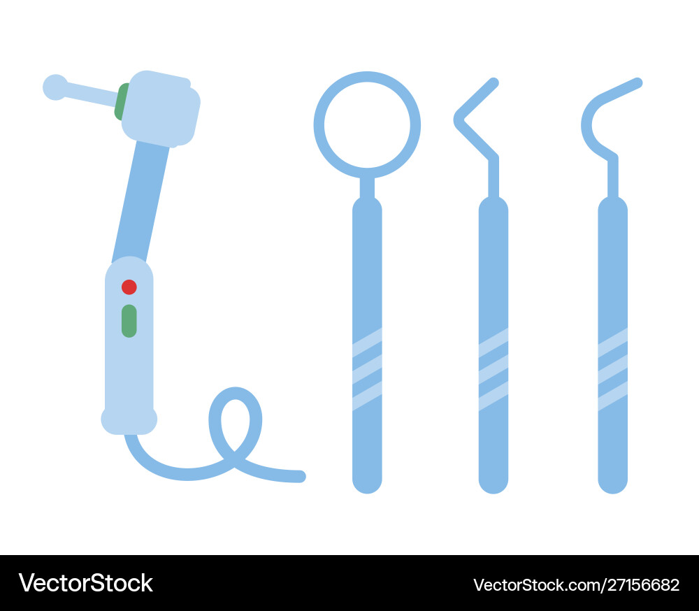 Dentist tools mouth mirror periodontal explorer Vector Image