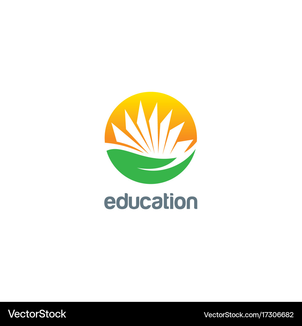 Education knowledge book logo Royalty Free Vector Image