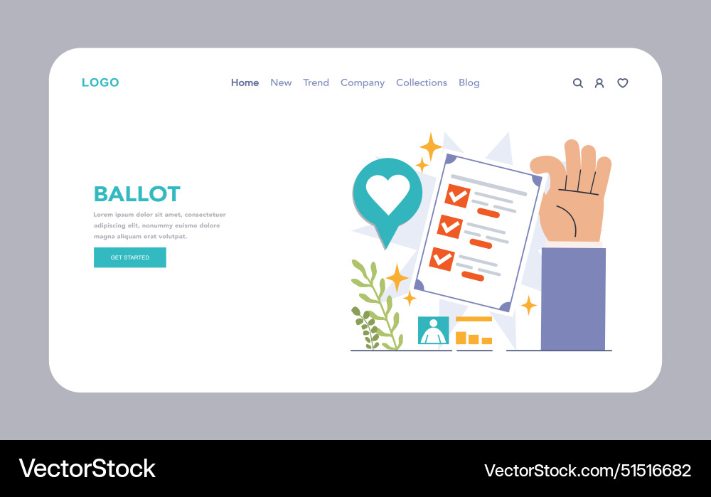 Election web or landing democratic procedure Vector Image