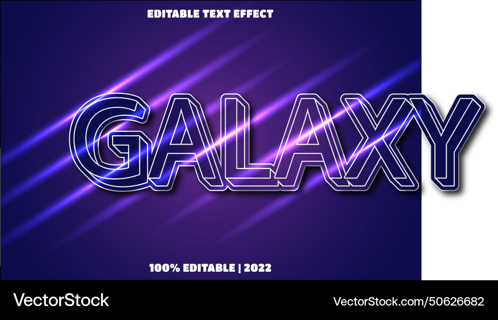 Galaxy editable text effect 3 dimension emboss Vector Image