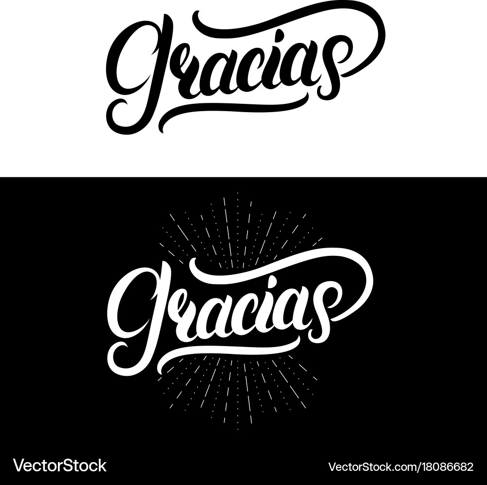 Gracias hand written lettering Royalty Free Vector Image