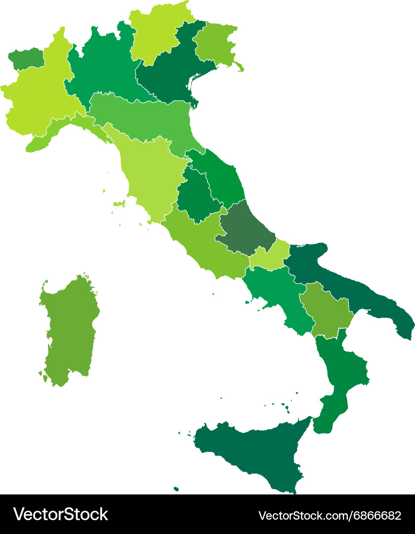 Italy map green Royalty Free Vector Image - VectorStock
