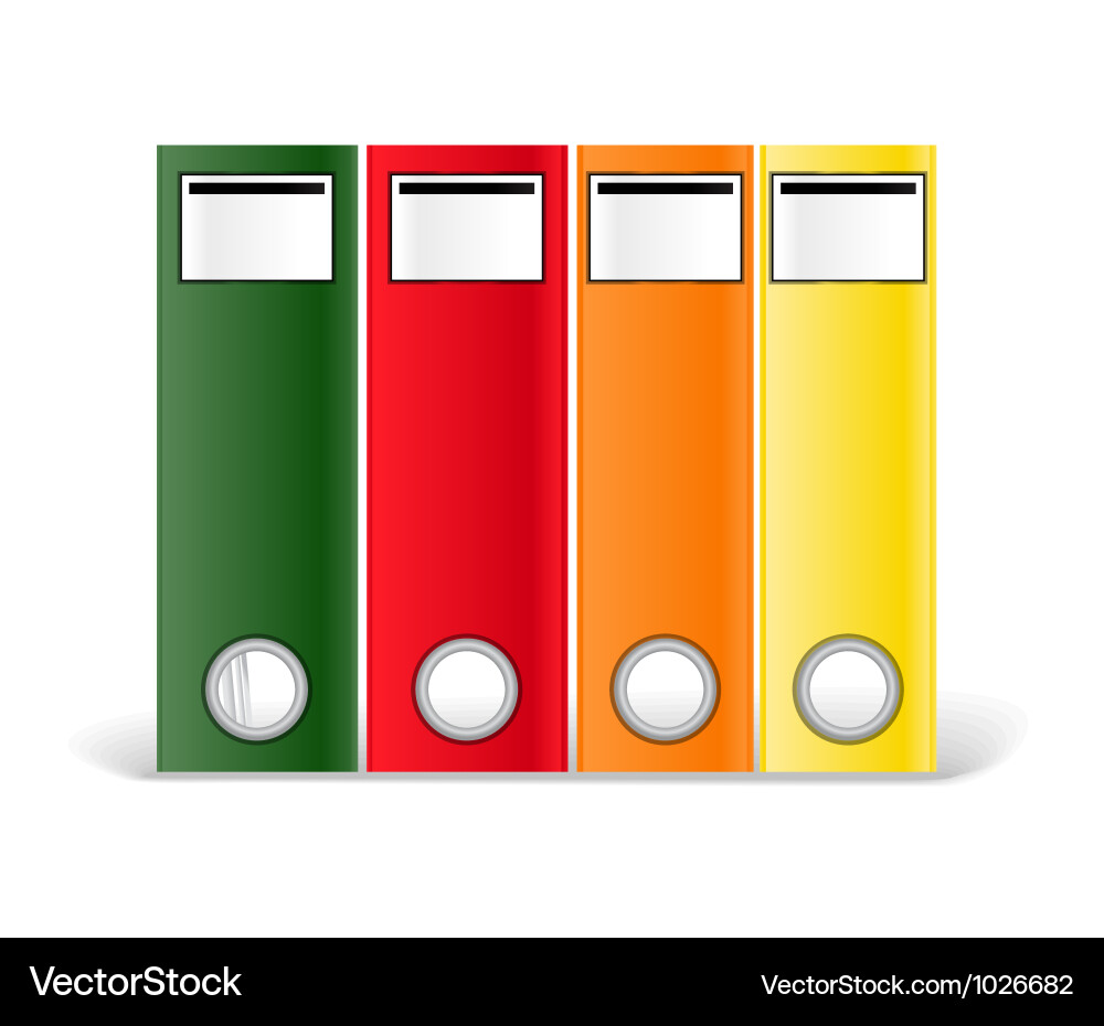 Labeled set of folders Royalty Free Vector Image