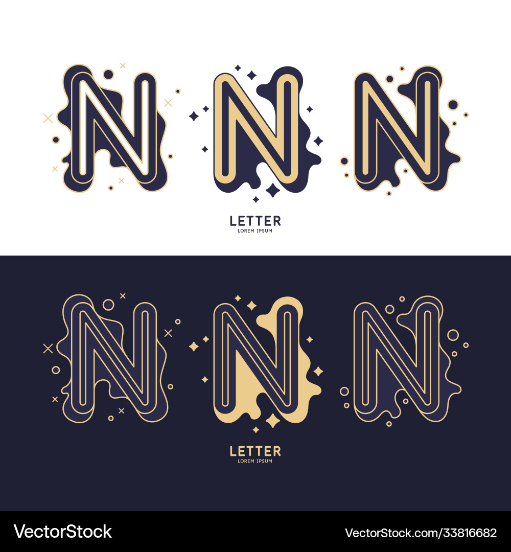 Letter n latin alphabet display Royalty Free Vector Image