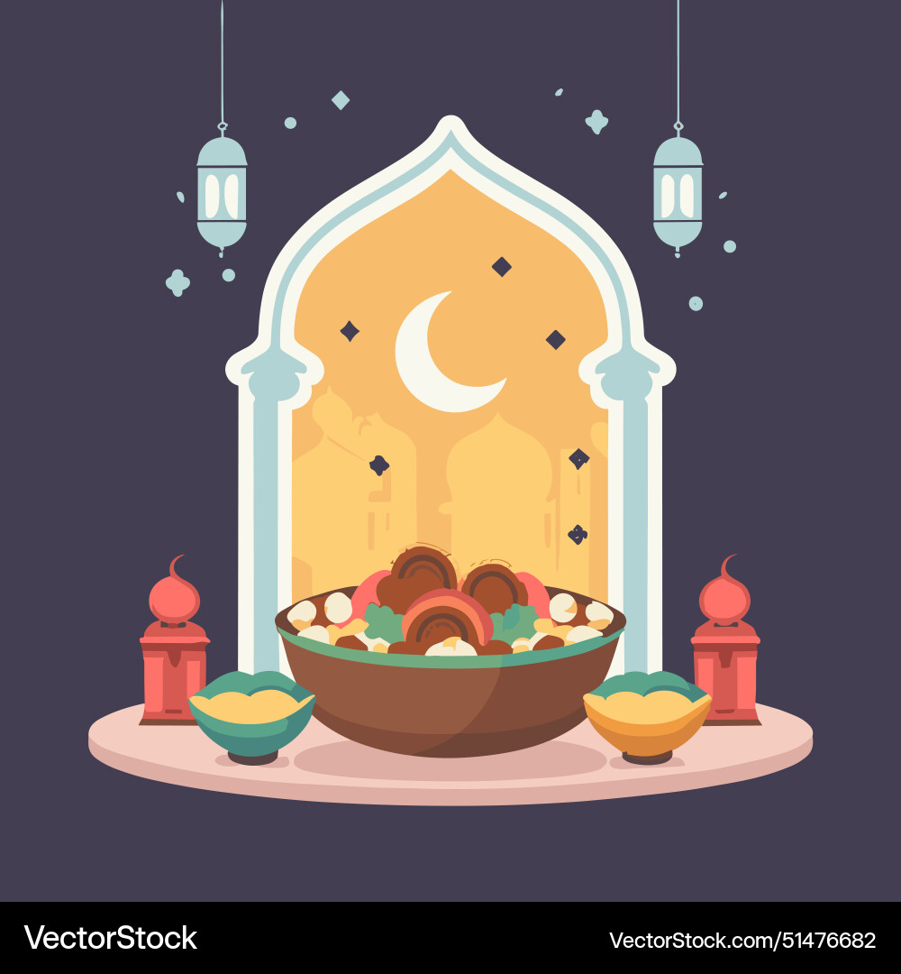Ramadan concept flat Royalty Free Vector Image