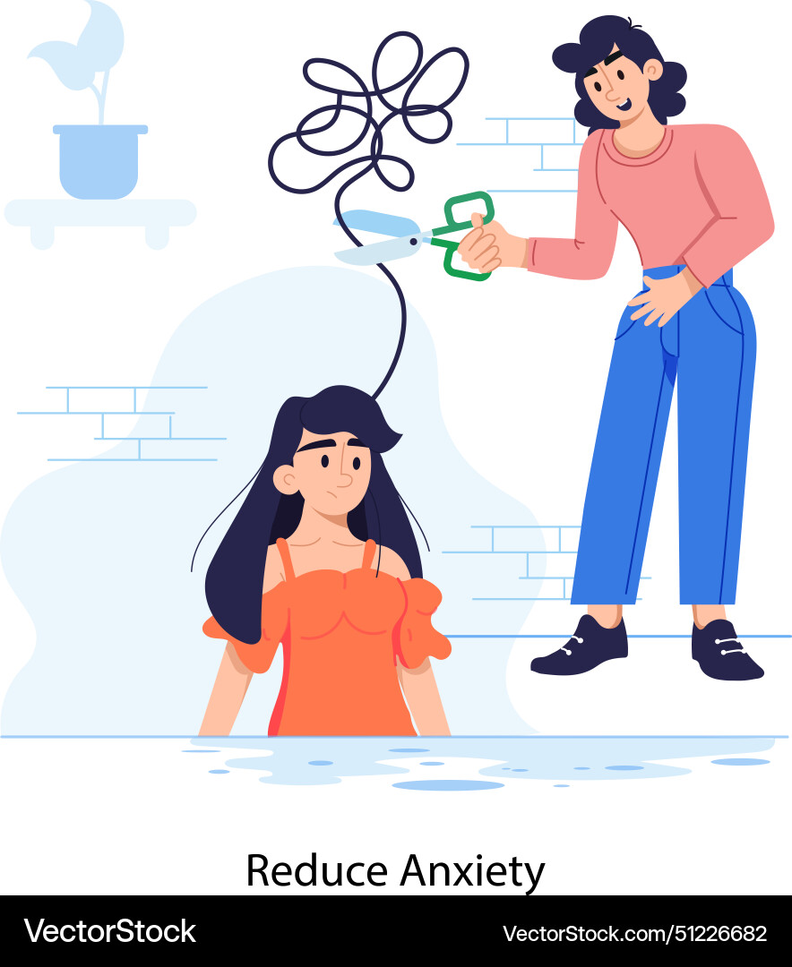 Reduce anxiety Royalty Free Vector Image - VectorStock