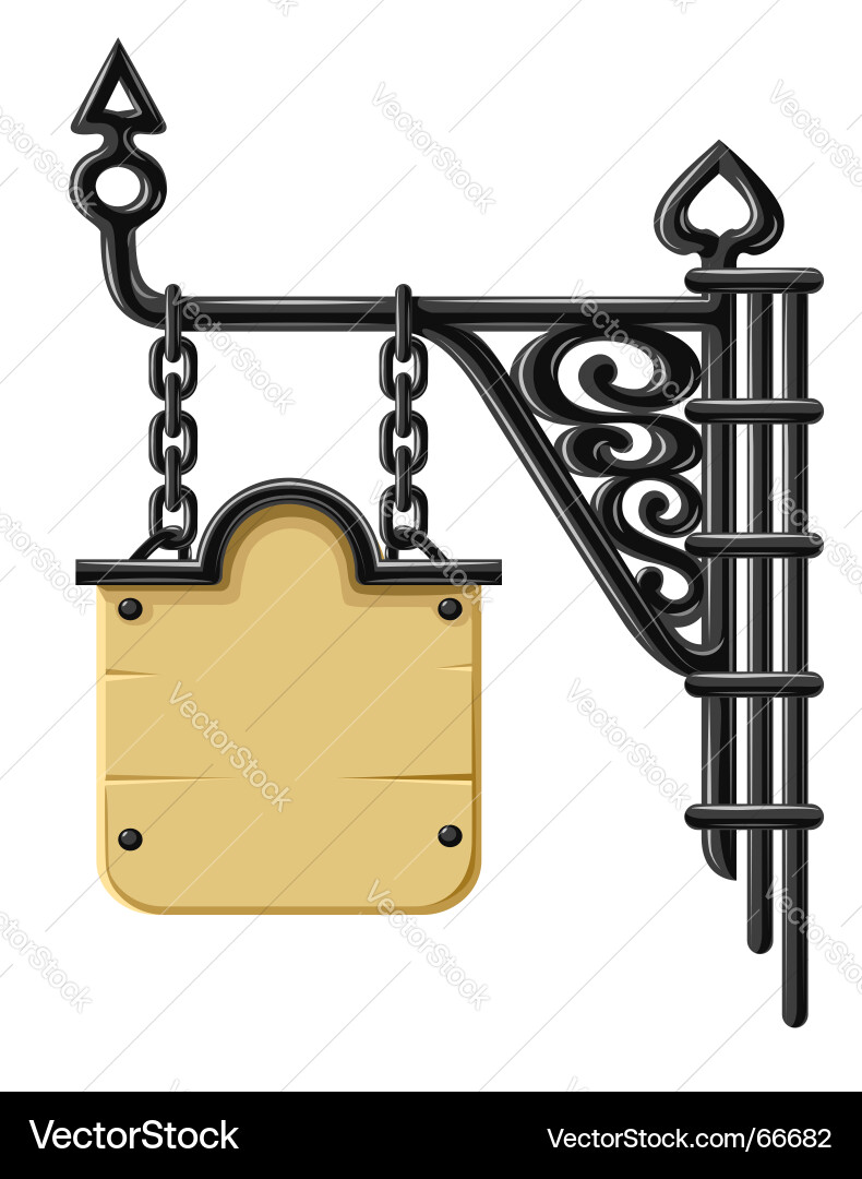 Rustic Wooden Sign Royalty Free Vector Image - VectorStock