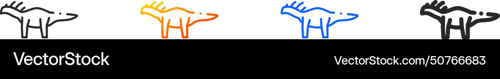 Amargasaurus iconthin linear gradient blue stroke Vector Image