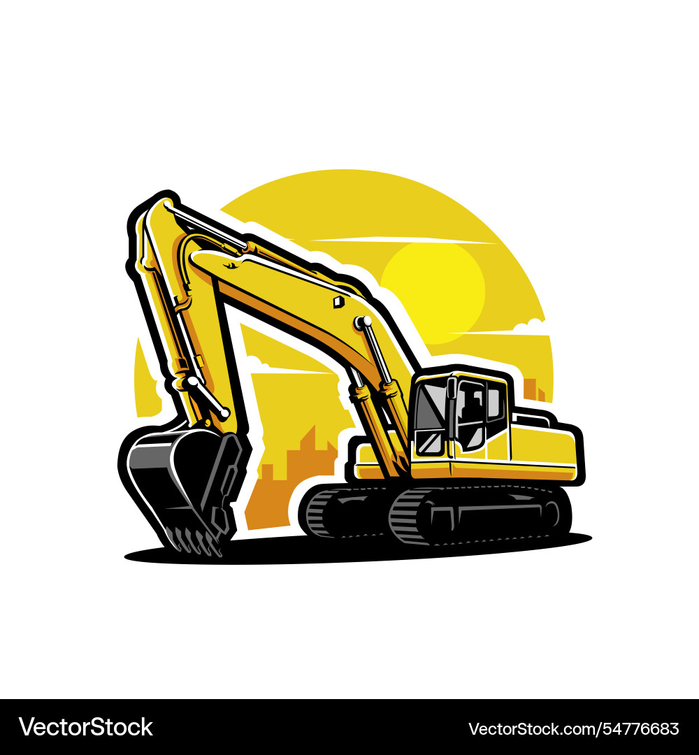 Art of excavator Royalty Free Vector Image - VectorStock
