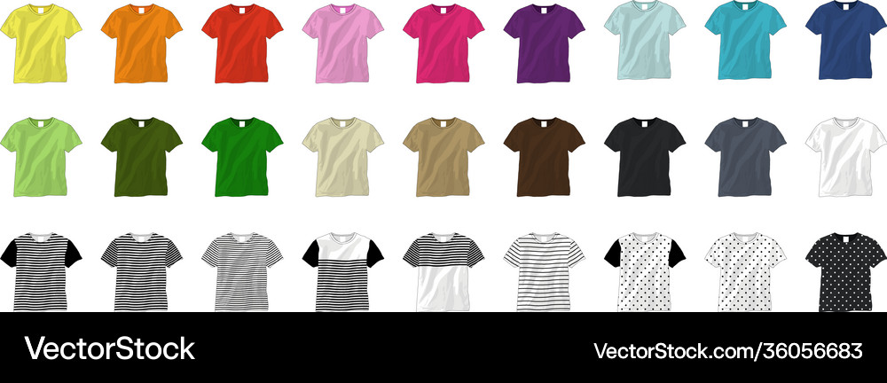 Colorful T-Shirt Templates Royalty Free Vector Image