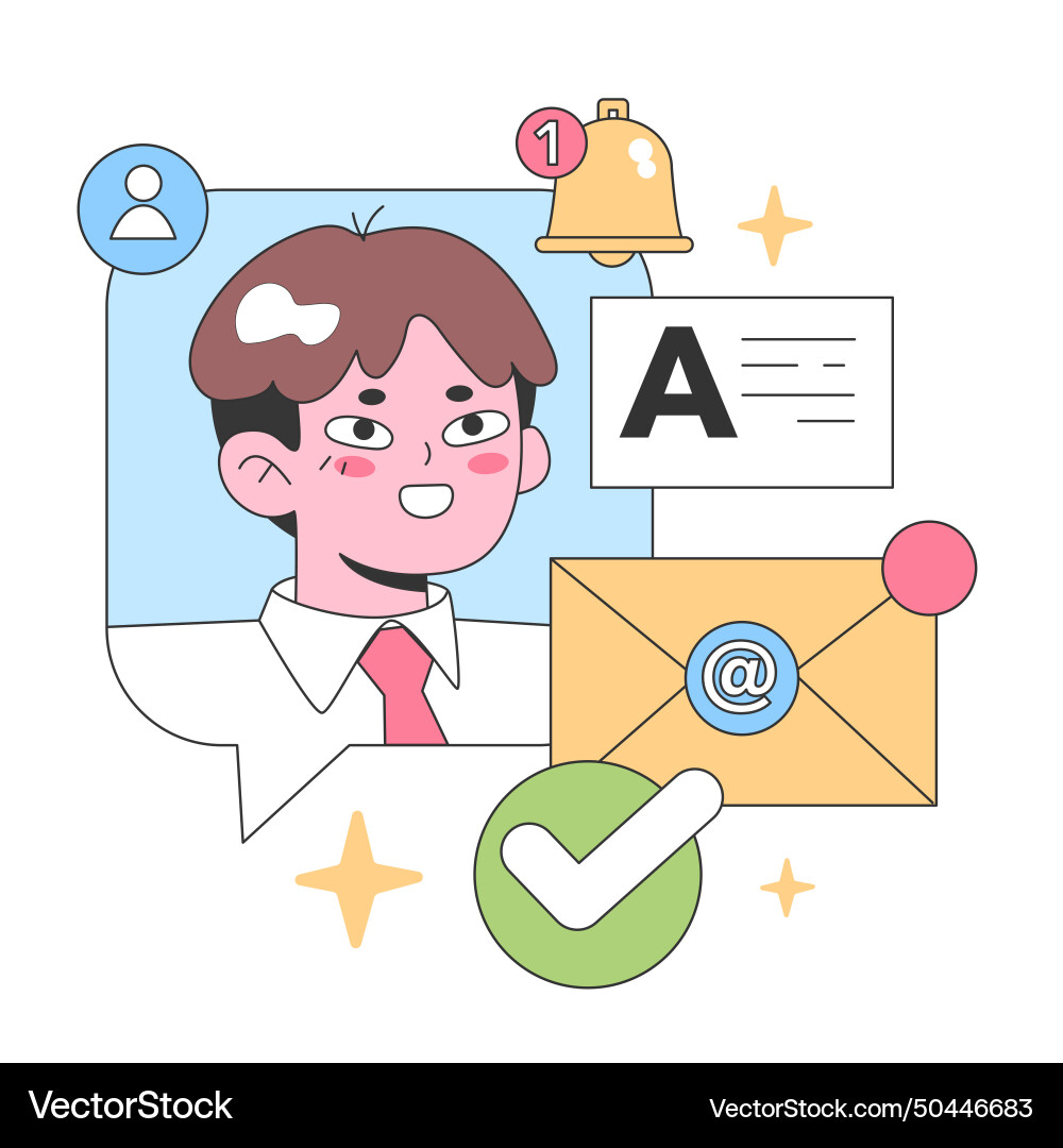 Digital notification concept flat Royalty Free Vector Image