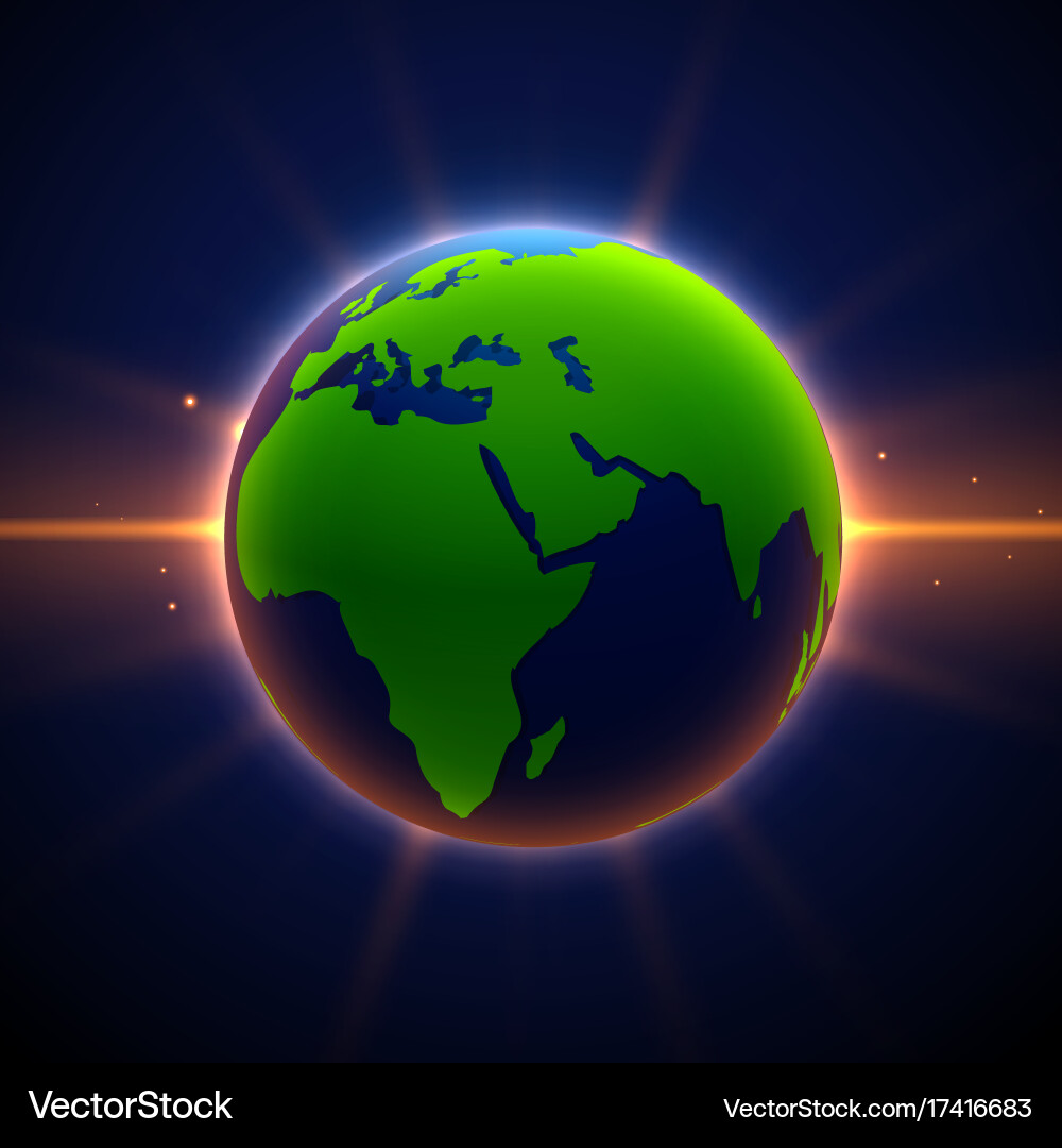 Earth background with glowing light effect Vector Image