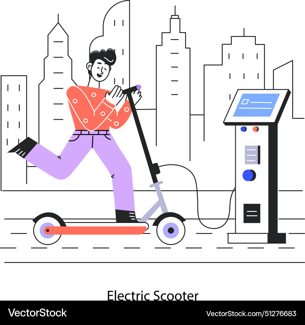 Electric scooter Royalty Free Vector Image - VectorStock