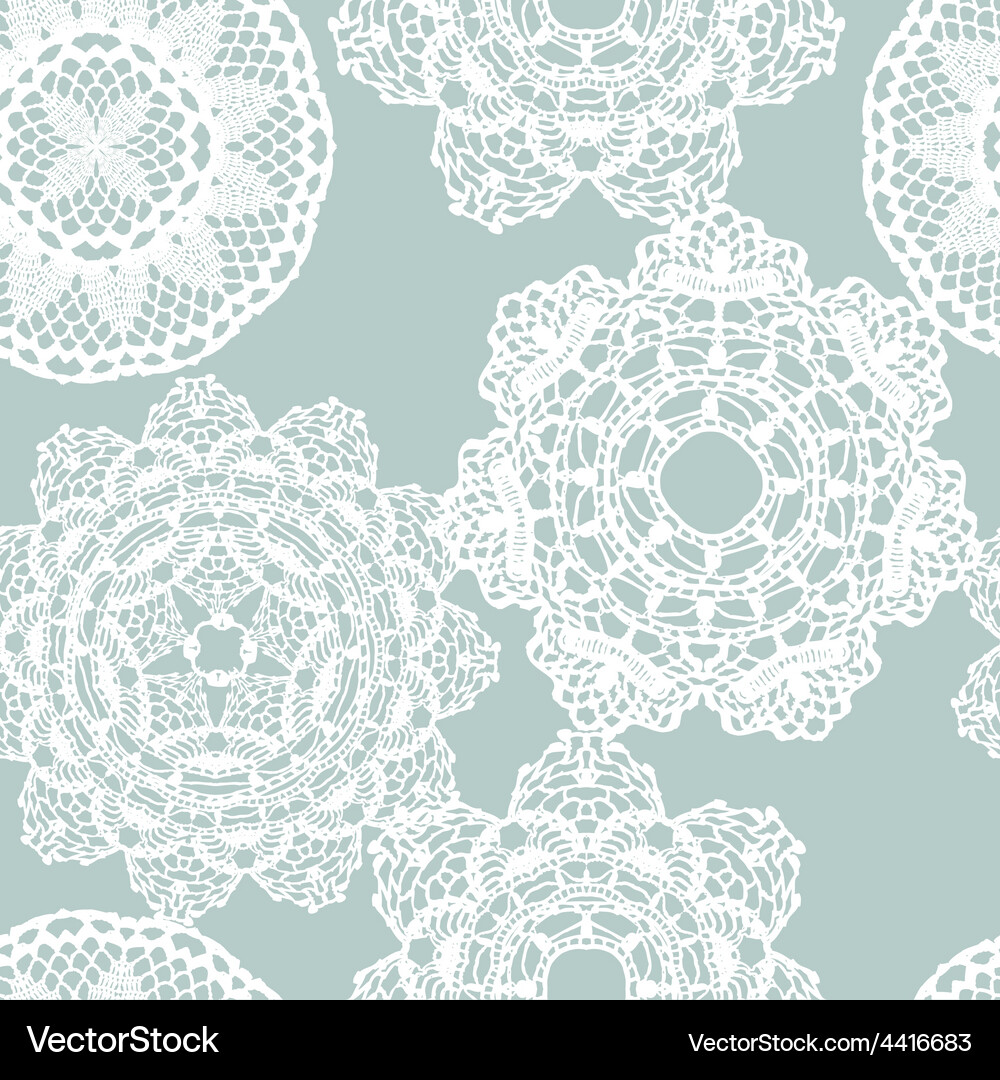 Lace white seamless mesh pattern Royalty Free Vector Image