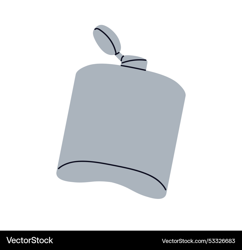 Metal flask portable compact drink container Vector Image