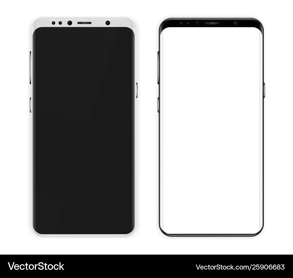 Realistic modern phone mock up Royalty Free Vector Image